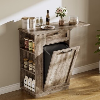 Hidden Trash Can Cabinet Tilt Out Trash Bin Cabinet With Drawer - Bed ...