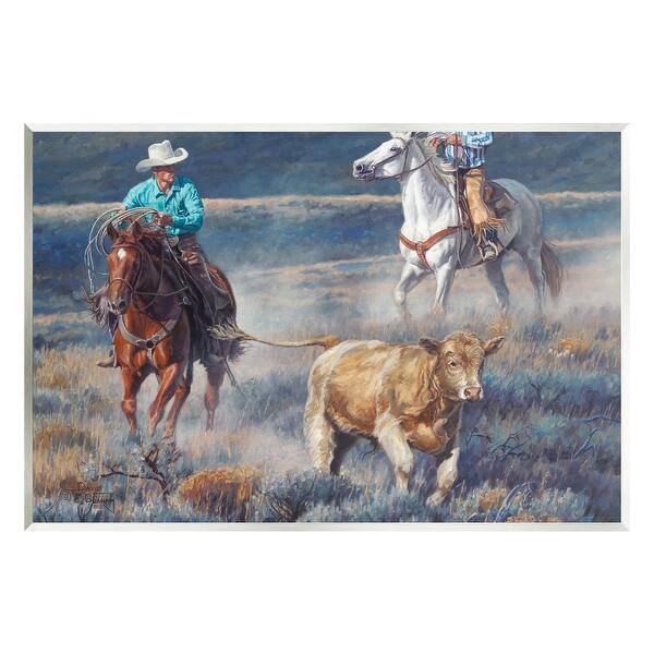 Stupell Cowboys Wrangling Cattle Wall Plaque Art Design by © David ...