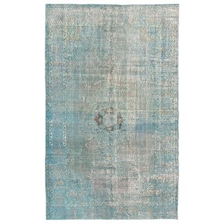 ECARPETGALLERY Hand-knotted Color Transition Turquoise Wool Rug - 5'7 x ...