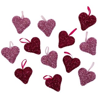 12 Tinsel Shimmering Heart-Shaped Valentine 's Day Hanging Decors 4 ...