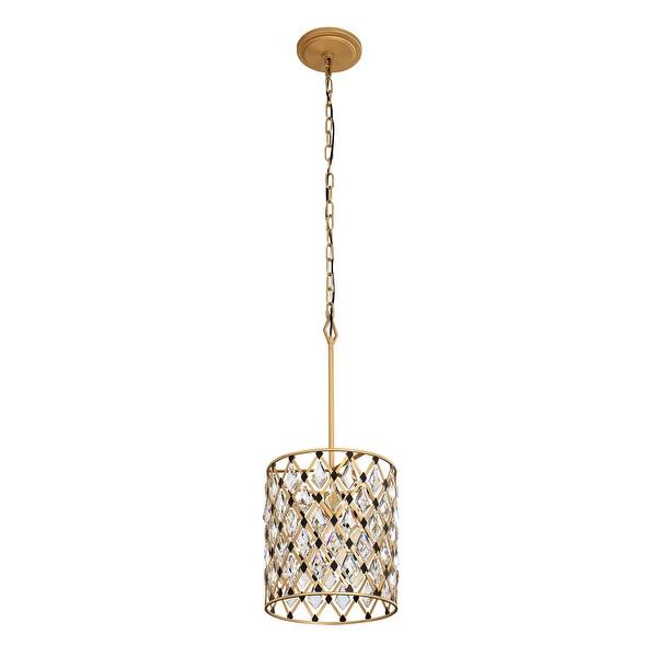 Varaluz Windsor 1-Light Crystal Pendant - French Gold/Matte Black - Bed ...