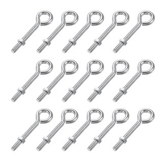 M5x40mm Eye Hooks Screws Bolts Kit,15pcs Carbon Steel Hanger Eyelet ...