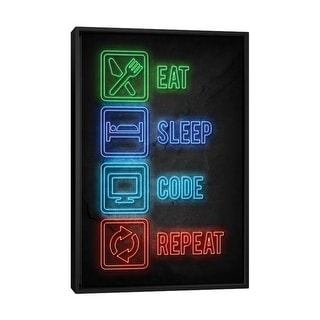 iCanvas "Eat Sleep Code Repeat" by Durro Art Framed Canvas Print - Bed ...