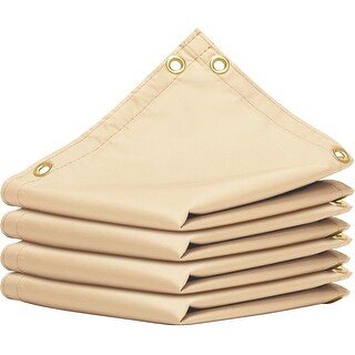 9' x 17' Beige 90% Shade Cloth, Waterproof Tarp for Pet Kennel, Fence ...