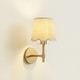Rowabi Elan Cone Arm Sconce - Metal, Raffia & Natural Beige, Gold Wall ...