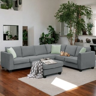 Modern L-Shape Sectional Sofa Couches With Left Arm Facing 3-Seater ...