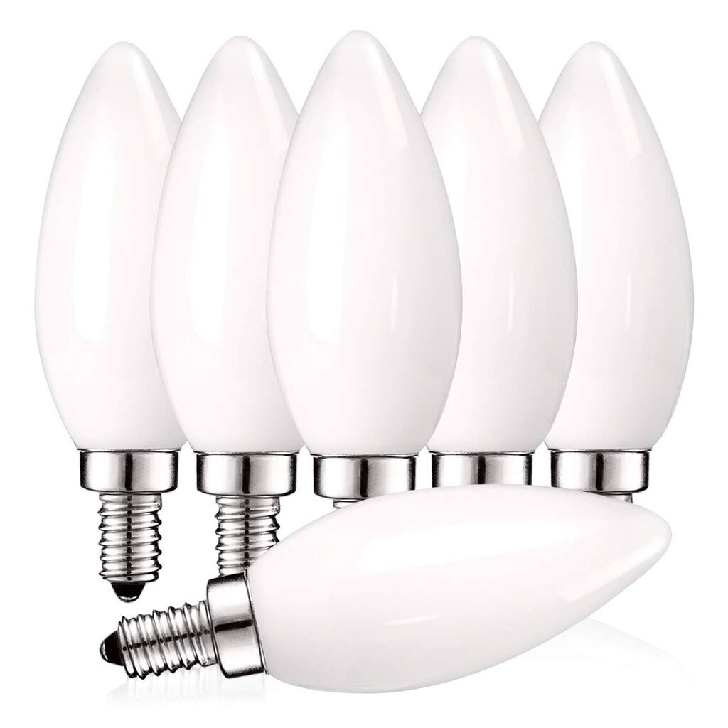 Luxrite 5W Frosted E12 LED Bulb 60W Equivalent, 2700K Warm White, 450 ...