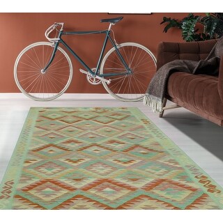 Sun Faded Flatweave Beore Red/Blue-Green Rug - 6'1" x 9'8" - Bed Bath ...