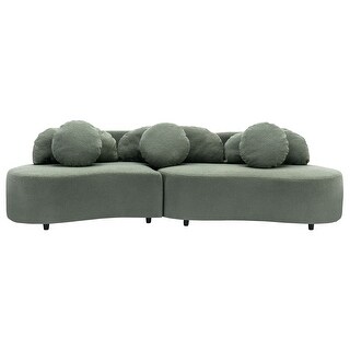 Minimalist Curved Design Lamb Wool Upholstery Sofa Couch with Thickened ...
