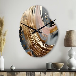 Gold And Black Marble Expression VI - Abstract Marble Wall Clocks in ...