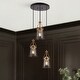 Haye Modern 3-Light Glass Chandelier Black Gold Cluster Pendant Lights ...