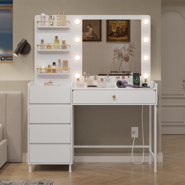 Makeup Vanity Desk With Lights Haewon Makeup Vanity Desk With Mirror ...