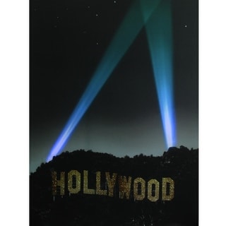 LED Lighted Hollywood Sign with Spot Lights Canvas Wall Art 19.5" x 27. ...