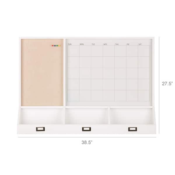 Fabric Pinboard and Monthly Calendar Wall Organizer with Storage ...
