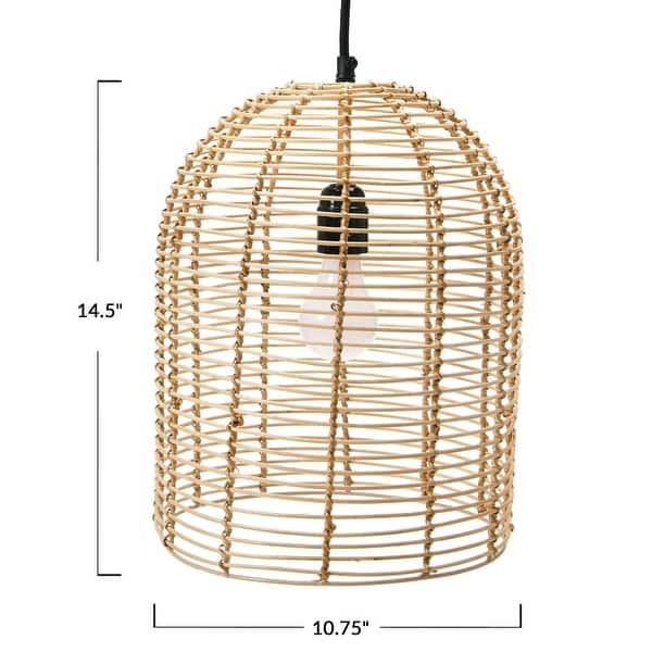 Hand Woven Rattan Ceiling Light - Bed Bath & Beyond - 34803750