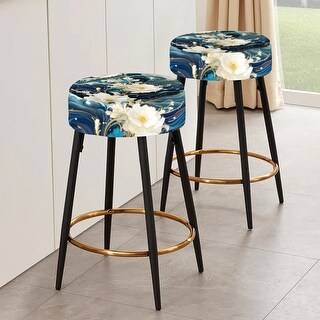 Navy Blue Underwater Elegance Coastal Pattern - Upholstered Coastal Bar ...