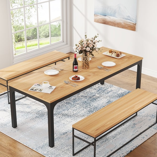 Dining Table for 6-8 Person, 78 inch Long Rectangular Kitchen Dining ...