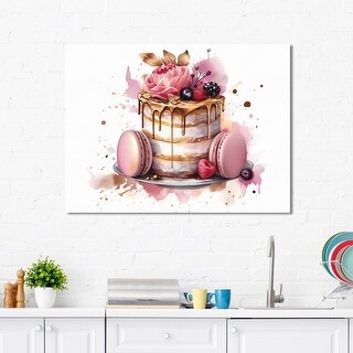 Designart "Scrumptious Slice Of Delicious Cake I" Kitchen Canvas Print ...