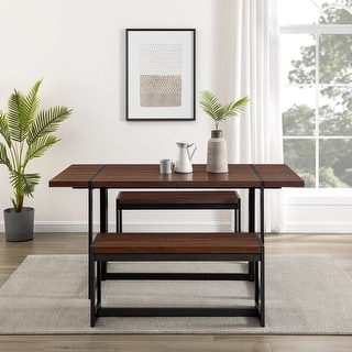 Walker Edison Urban 3-Piece Metal and Wood Dining Set - Bed Bath ...