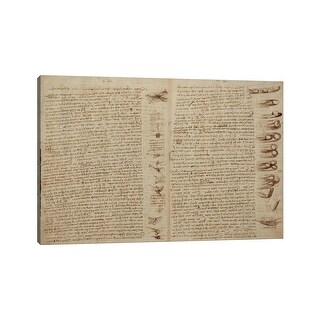 iCanvas "A page from the Codex Leicester, 1508-12 " by Leonardo da ...