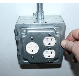 1 Pc, 5 in Square Box with Hinged (1) Duplex and (1) 1.406 in Single ...