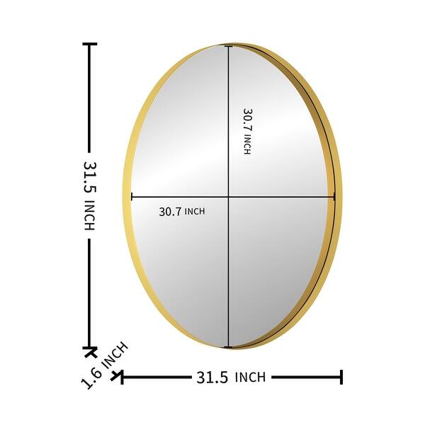 32 Inch Round Mirror Wall Mounted Circle Mirror with Aluminum Alloy ...