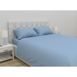 Solid 4 Piece King Light Blue Sheet Set - Bed Bath & Beyond - 33932654
