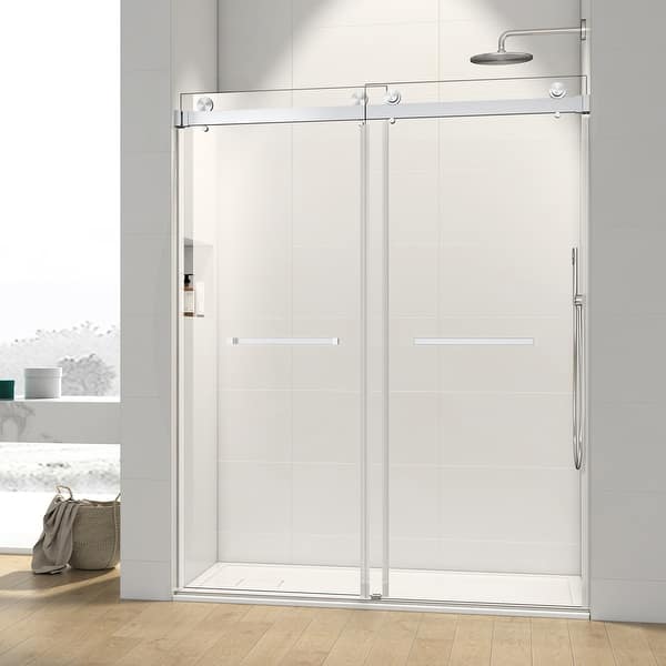 Frameless Double Sliding Shower Door - Bed Bath & Beyond - 35160791
