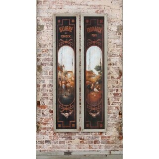 French Butter & Cheese Signs on Wood, Set of 2 - 16"L x 1"W x 71.75"H ...