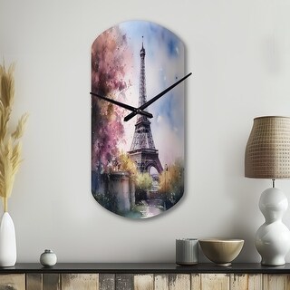 Designart - Beautiful Eiffel Tower In Paris V - Paris Large Wall Clock ...