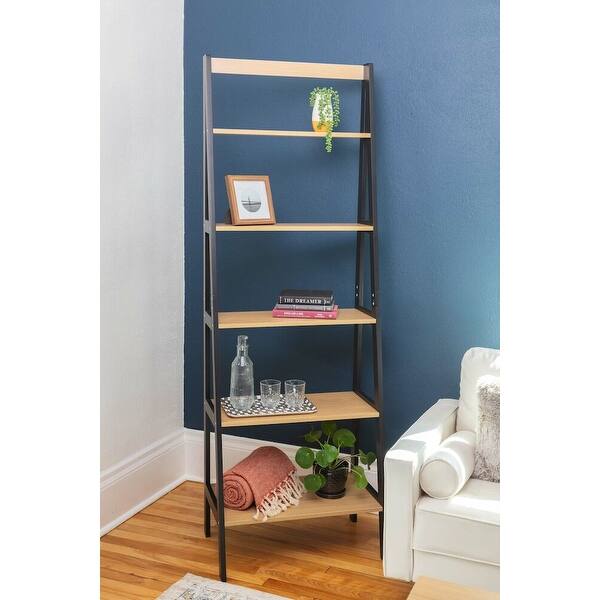 Ladder Bookshelf, 5-Shelf Bookcase, Decorative Shelving - On Sale - Bed ...