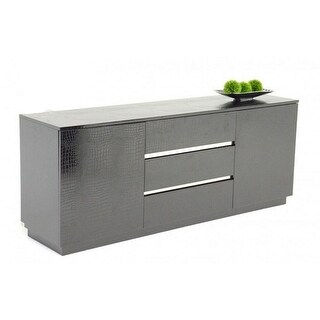 Modern Style Wooden Buffet with 3 Pull Out Drawers, Black - Bed Bath ...