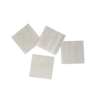 Set of 4 White Square Resin Coasters Length 3.94" - White - White - Bed ...