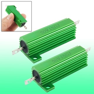 50W 15 Ohm Screw Tap Mounted Aluminum Housed Wirewound Resistors 2 Pcs ...