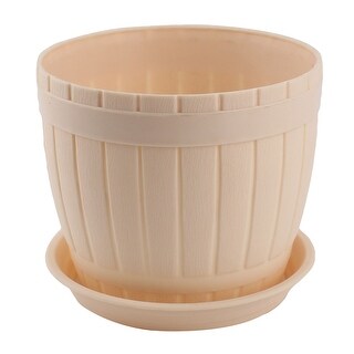 Office Plastic Cask Shaped Desk Decor Plant Flower Planting Holder Pot ...