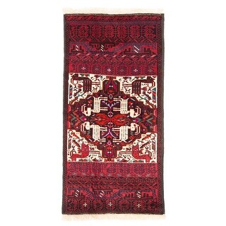 ECARPETGALLERY Hand-knotted Royal Baluch Black Wool Rug - 2'9 x 5'0 ...