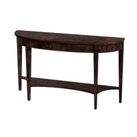 Astor 54"W Burl Wood Demilune Console Table - Bed Bath & Beyond - 37361824
