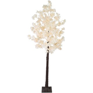 6' LED Lighted White Floral Artificial Tree - Warm White Lights - Bed ...
