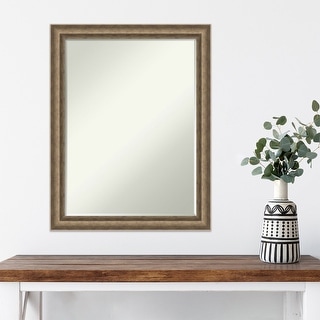 Angled Half-Inch-Bevel Wood Framed Wall Mirror - Glass Size 18x24 - Bed ...