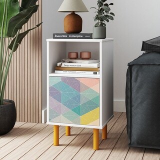 Manhattan Comfort Mid-Century Modern Multi Colored Nightstand - Bed ...