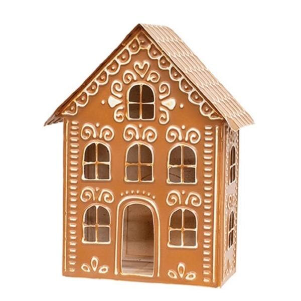 Metal Gingerbread House Christmas Luminary Decor with Cutout Windows ...