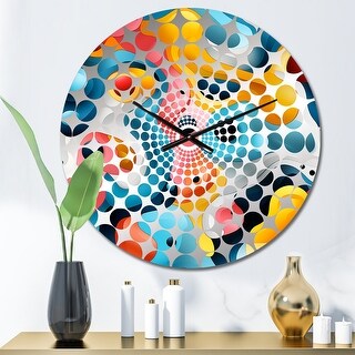 Designart "Colorful Popart Playful Mirage" Multi Pop Art Clocks Modern ...
