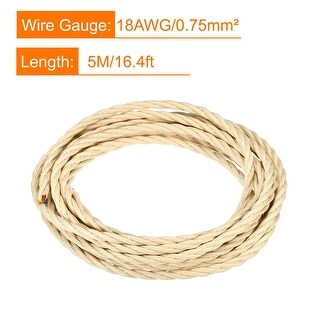 Twisted Cloth Covered Wire 3 Core 18AWG 5m/16.4ft,Electrical Cable ...