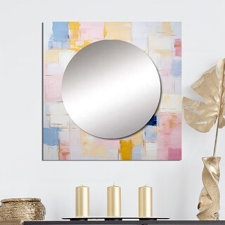 Designart "Timeless Moments In Pastel Pink Yellow And Blue" Abstract ...