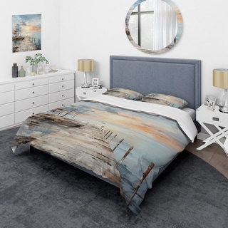 Designart - Pier And Dock Seaside III - Coastal Pier Bed Cover Sets ...