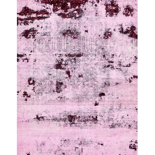 Ahgly Company Machine Washable Abstract Purple Pink Area Rugs - Bed ...
