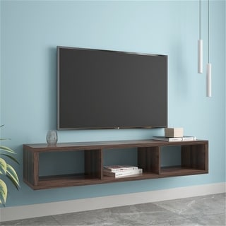 60" Shallow Floating TV Console, Brown - Bed Bath & Beyond - 35097768