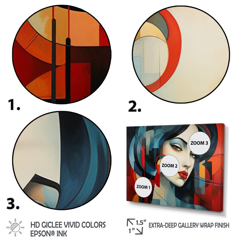 Designart "Cubism Art Modern" Cubism Framed Canvas Wall Art - Overstock ...