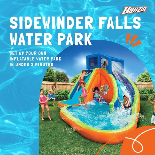 Banzai Sidewinder Falls Inflatable Outdoor Adventure Splash Water Park ...
