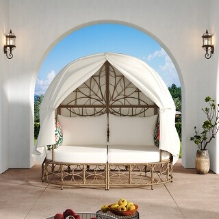 Daybed Outdoor Sunbed With Colorful Pillows - Bed Bath & Beyond - 41225677